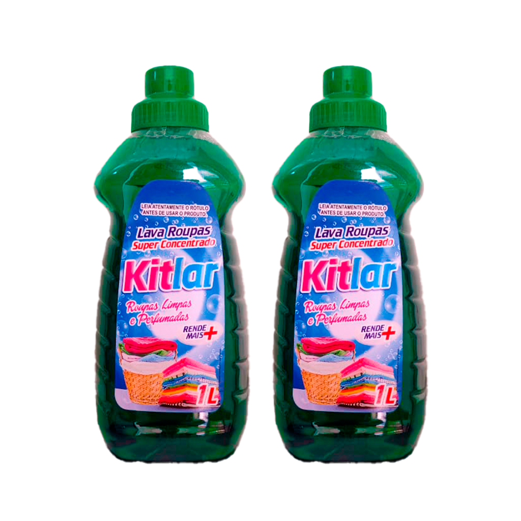 Kit 2 Unidades Sabão Líquido Super Concentrado Lava Roupas Sujas KitLar ...