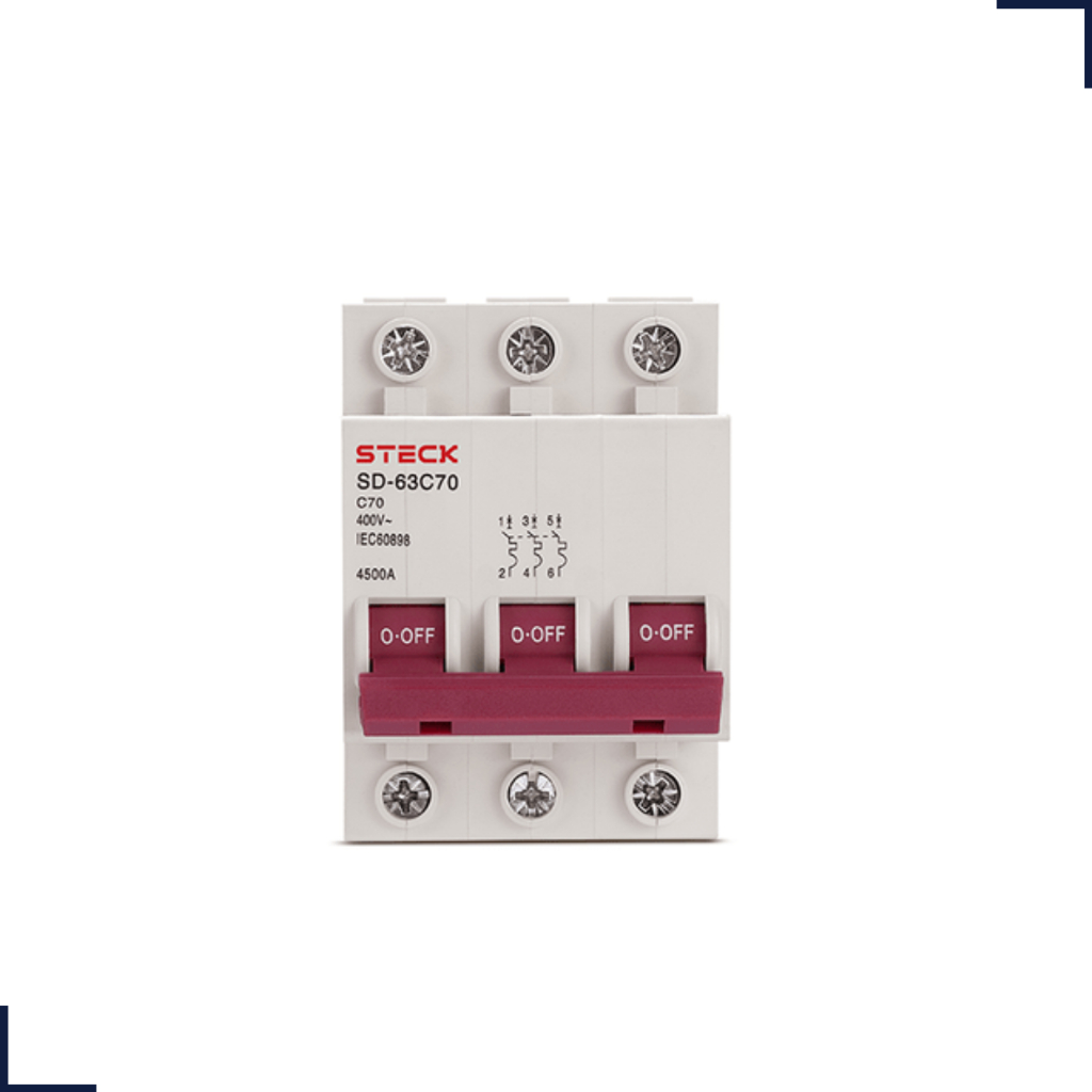 Disjuntor Tripolar 70A 3P CURVA C 4,5KA Steck SD63C70 | Shopee Brasil