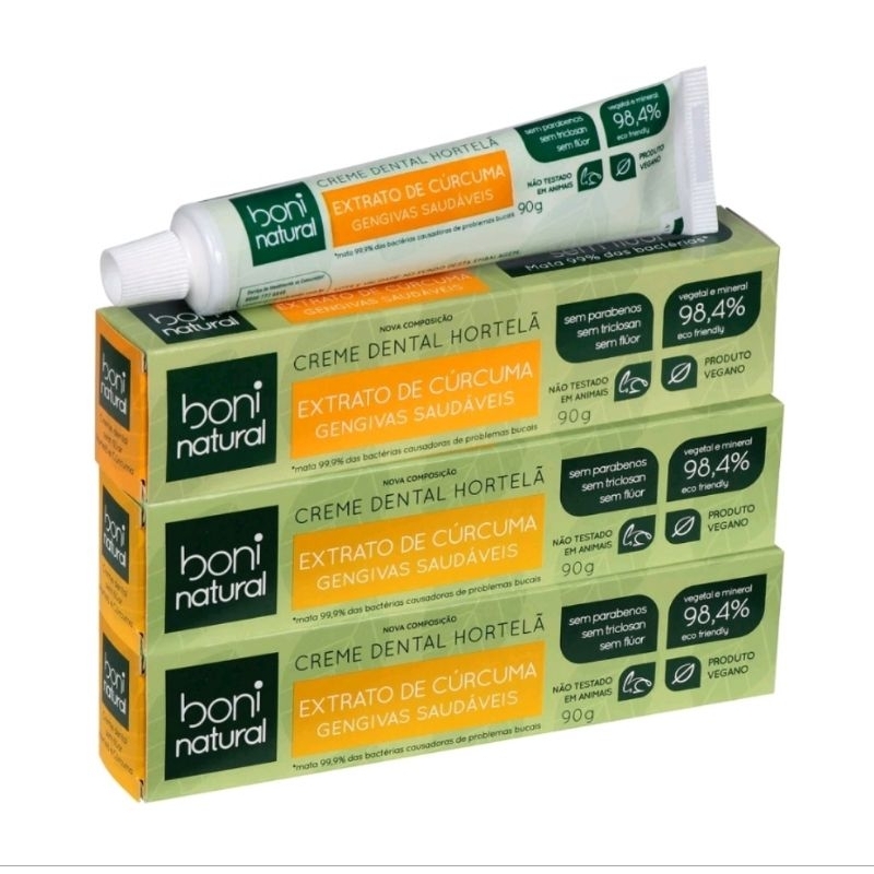 kit com 03Unid. Creme Dental Vegano Boni Natural Anti-Inflamatório ...