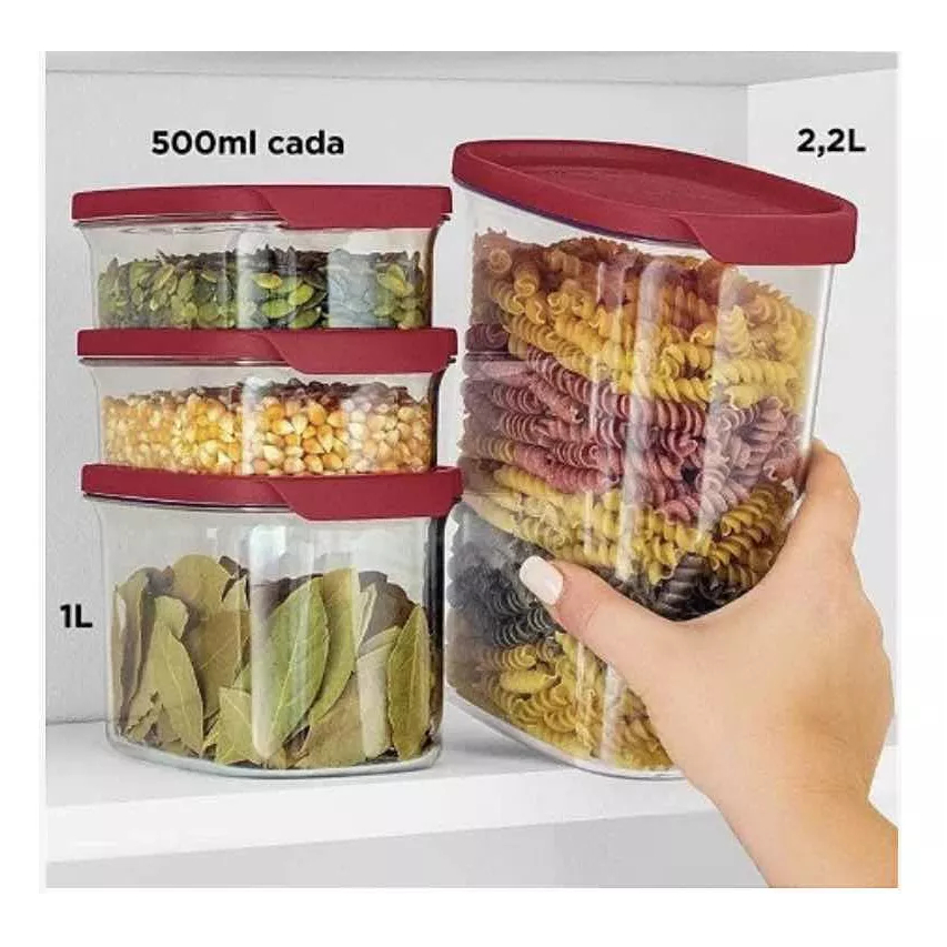 tupperware bea policarbonato ultra clear modular 4 peças | Shopee Brasil