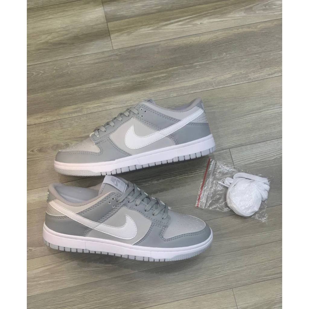 TENIS NIKE DUNK LOW CINZA ESCURO E CINZA CLARO UNISSEX ACOMPANHA 2 ...