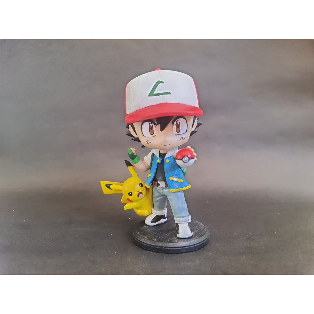 Chibi Ash e Pikachu Pokemon estilo nendoroid | Shopee Brasil