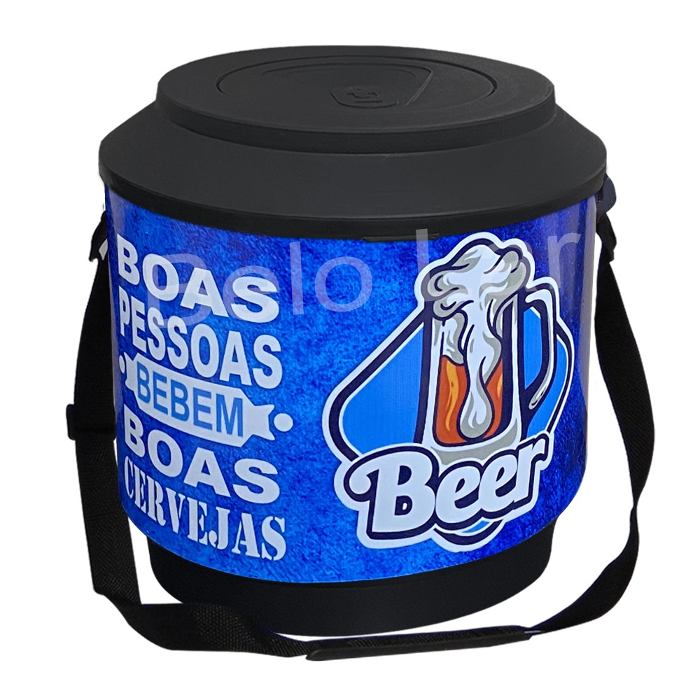 Cooler Térmico Para 30 Latas Cerveja, Bebidas Redondo com Alça | Shopee ...