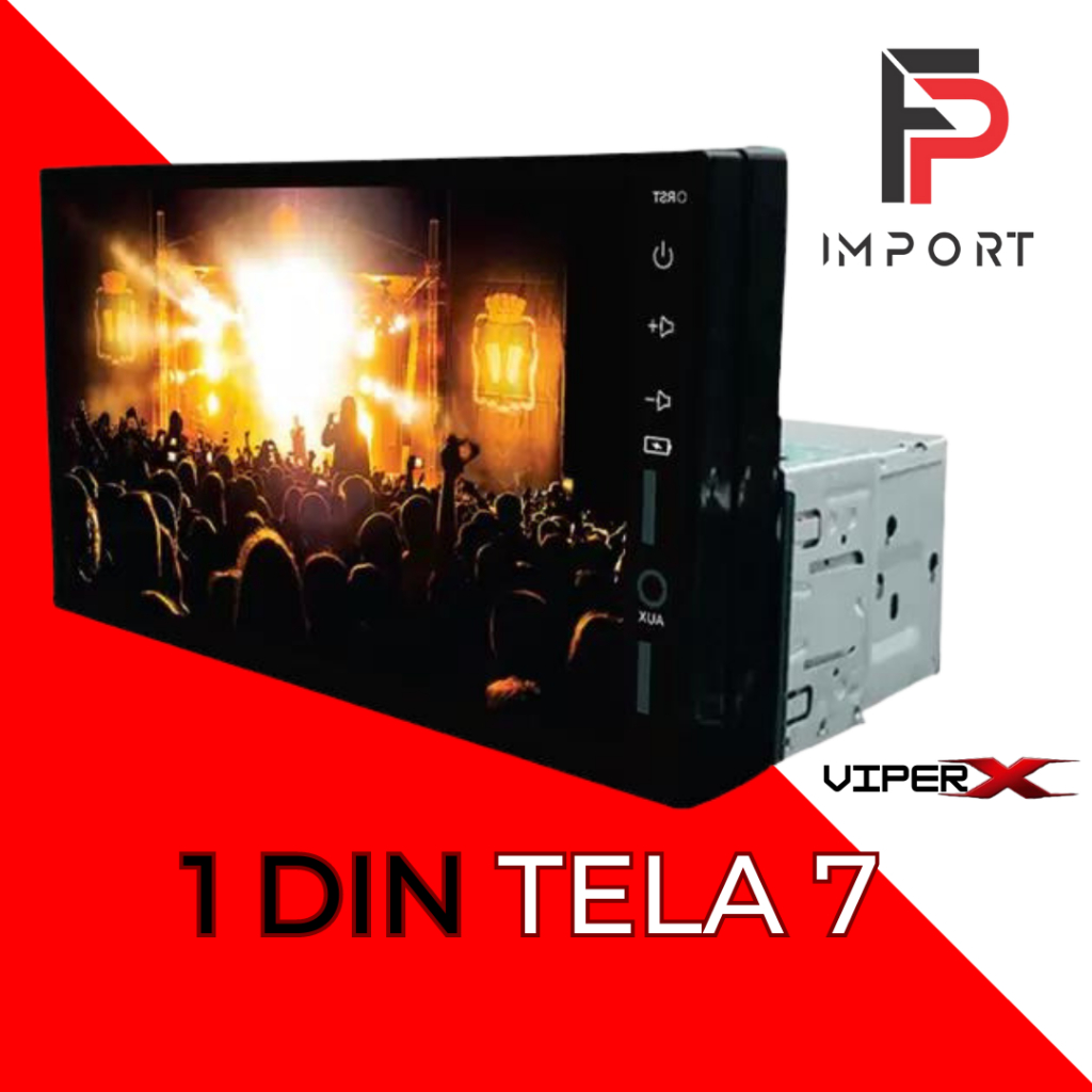 RADIO MULTIMIDIA 1 DIN TELA 7 POLEGADAS MP5 VIPER FULL TOUCH FM BT USB ...