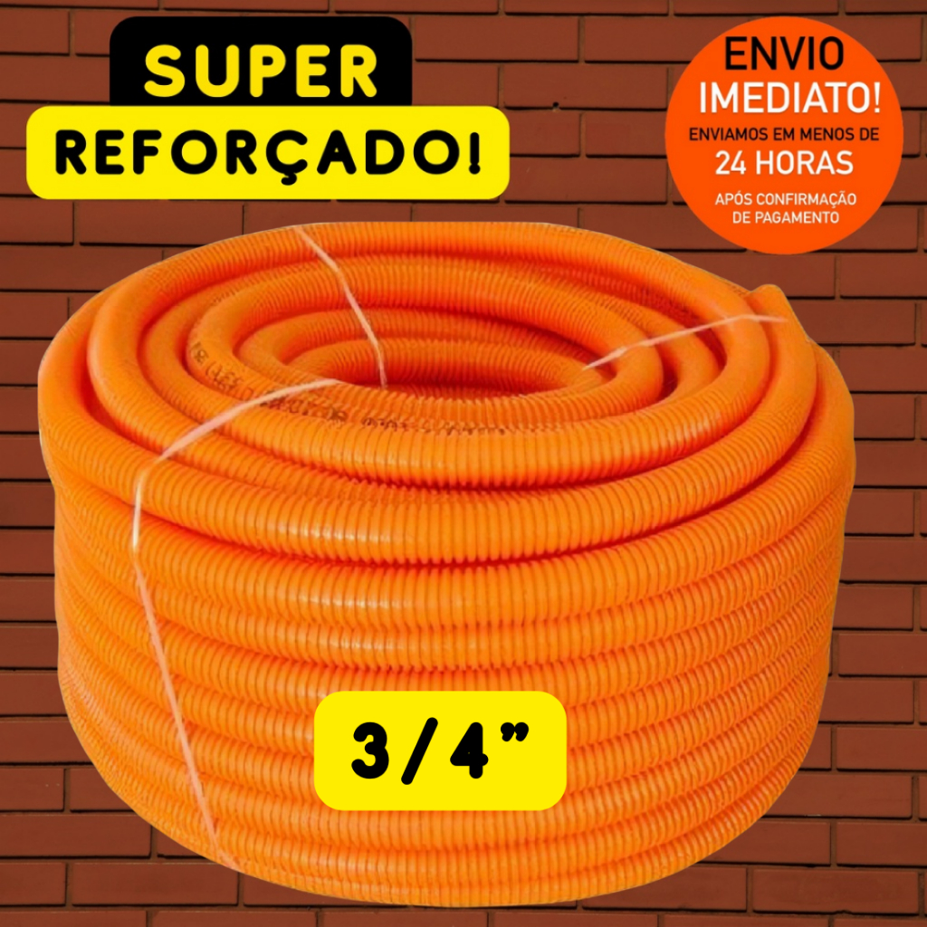 Conduíte eletroduto Reforçado 3/4 - Laranja | Shopee Brasil