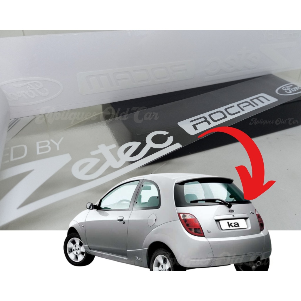 ADESIVO ZETEC ROCAM / POWERED BY ZETEC ROCAM / FORD KÁ 1.0, 1.6, XR ...