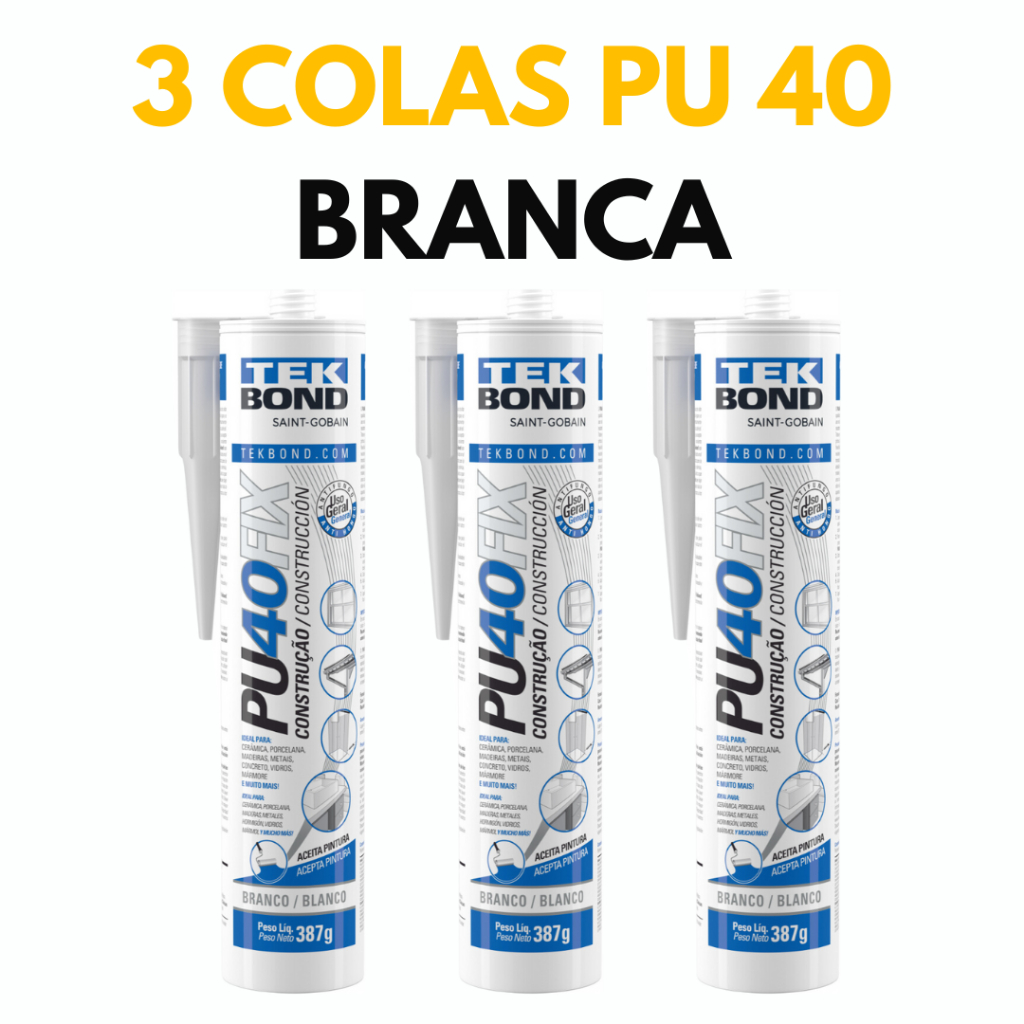 3 Unidades Cola PU Selante de poliuretano PU 40 FIX, 387 g TEKBOND ...