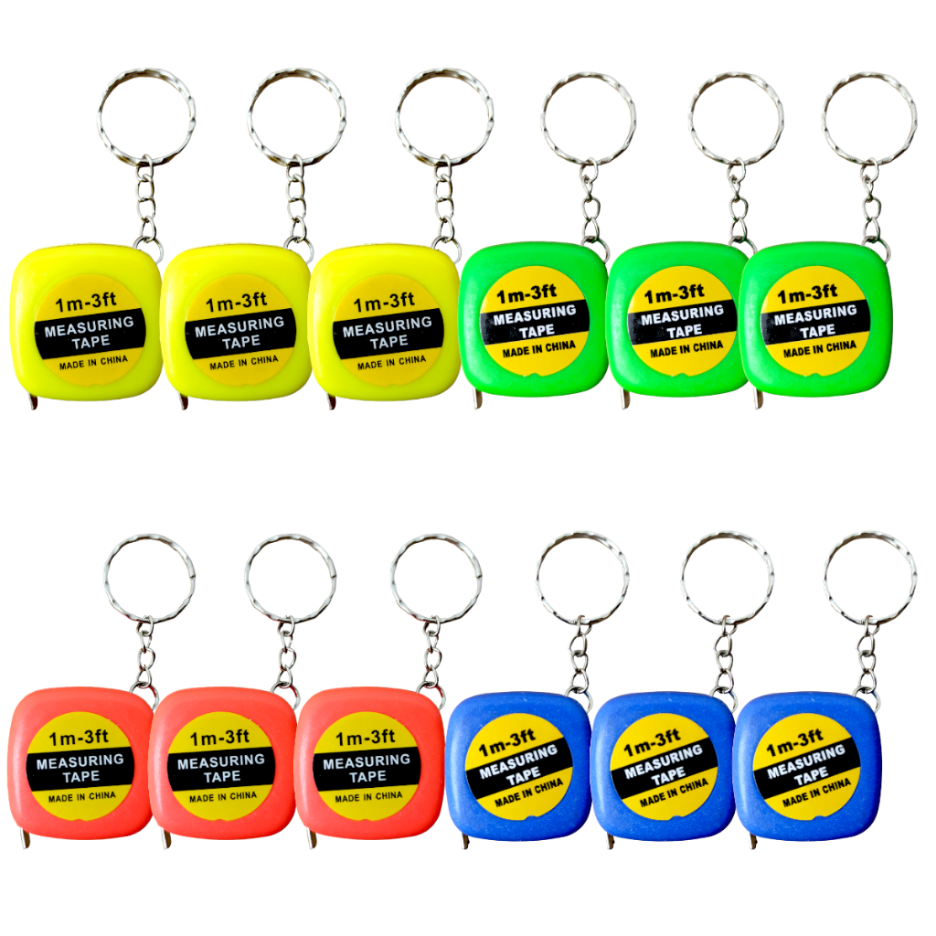 Kit 12 Chaveiros Coloridos Mini Trena Funcional 1 Metro Comprimento ...