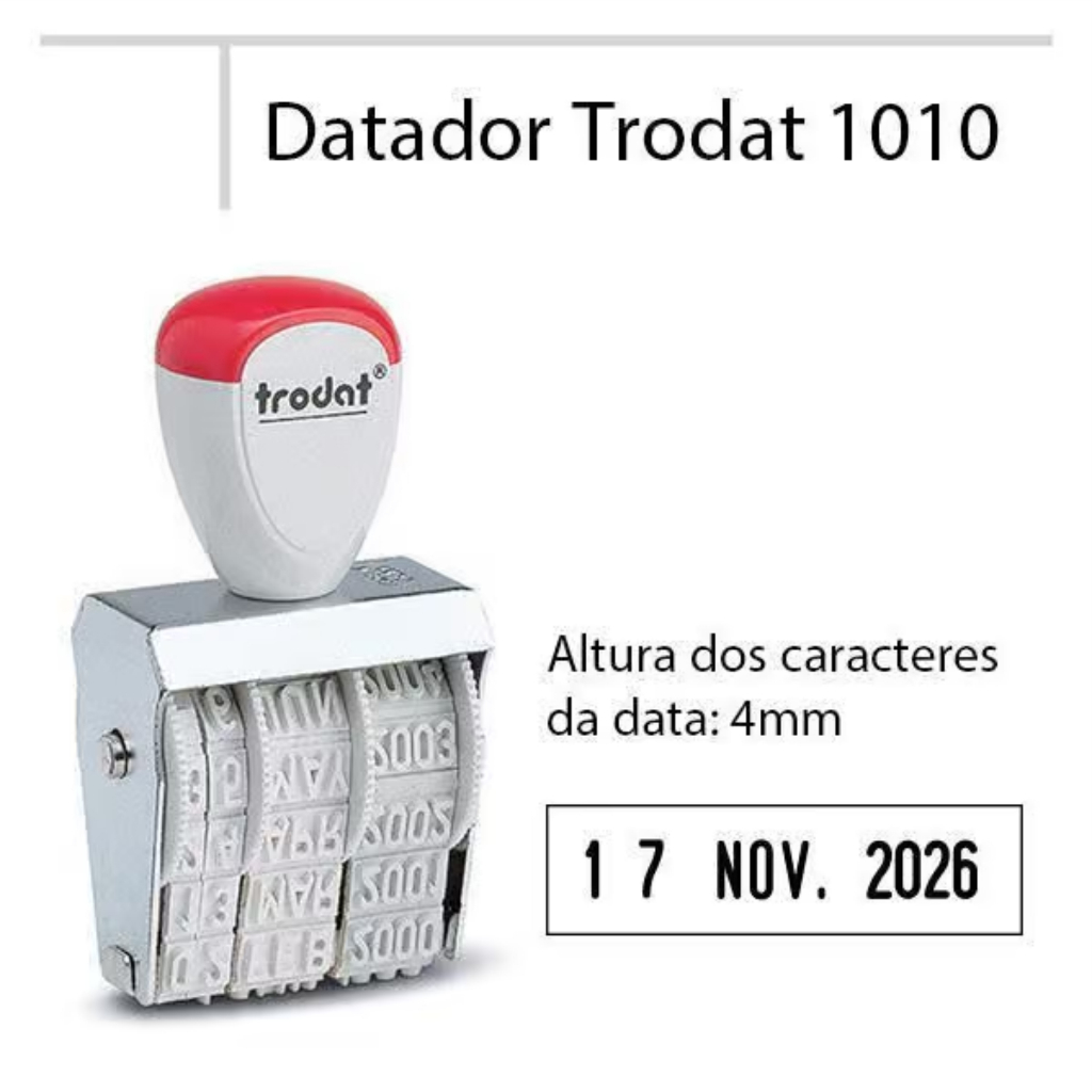 Carimbo Datador Manual Trodat 1010 - 4mm | Shopee Brasil