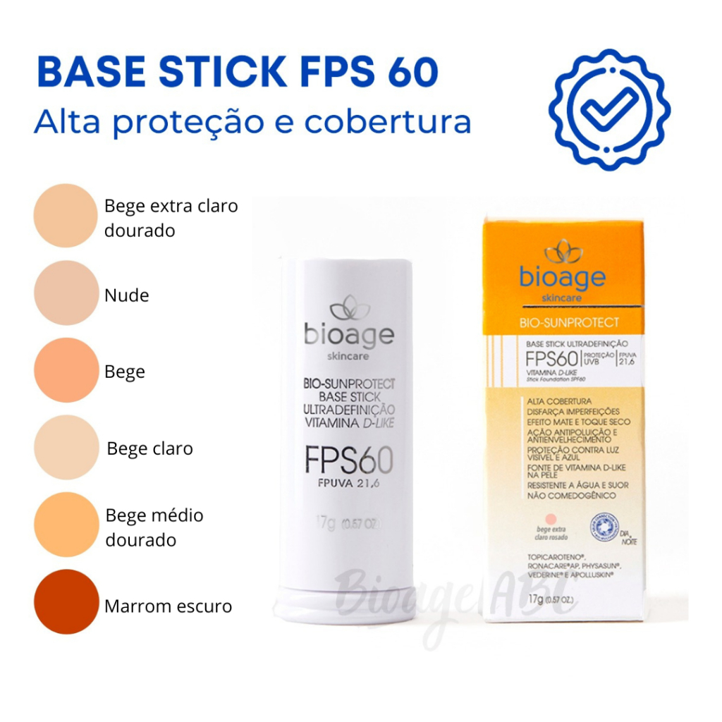 Base Stick Ultra Definição Fps60 Antienvelhecimento - Bioage | Shopee ...