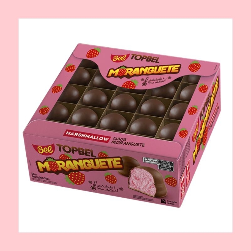 Teta de Nega Moranguete Marshmallow Cobertura Chocolate com Wafer Top ...