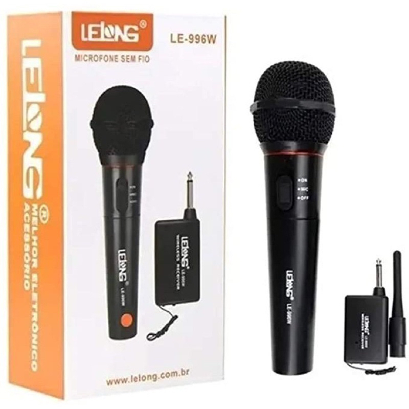Microfone Sem Fio Profissional Lelong Lordtec LT-996W | Shopee Brasil