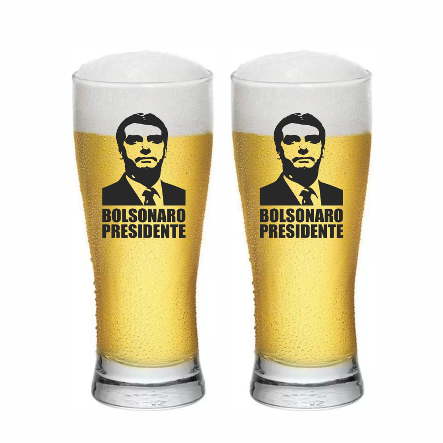 Kit Copos de Vidro Bolsonaro (300ml) | Shopee Brasil