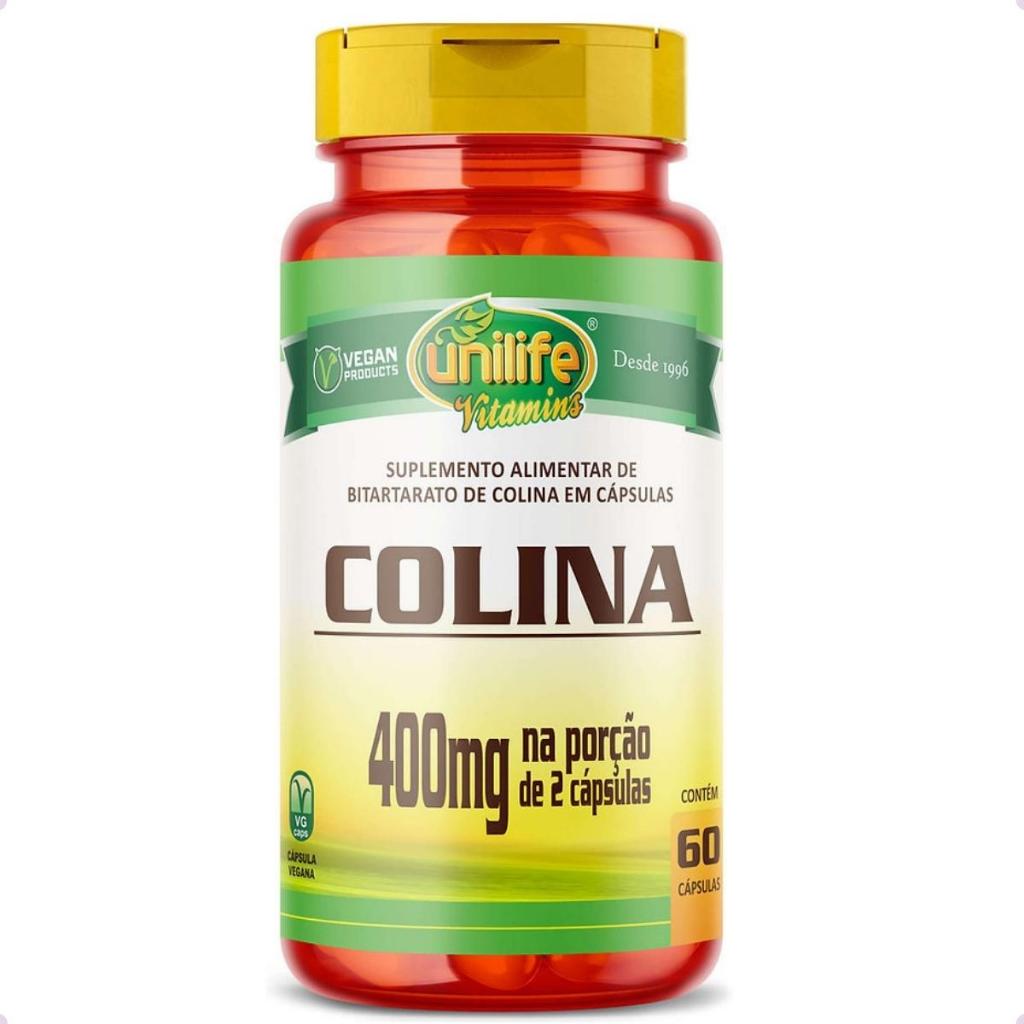 Colina 400mg 60 Capsulas Suplemento Alimentar - Unilife | Shopee Brasil