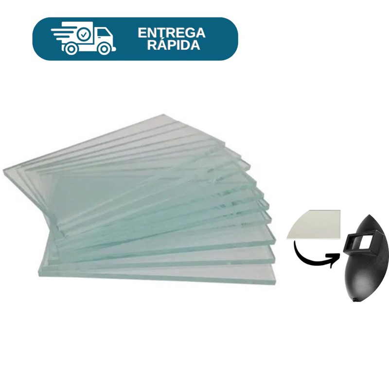 Kit 20 Vidros Lente De Vidro Retangular Vidro Incolor Transparente Para ...
