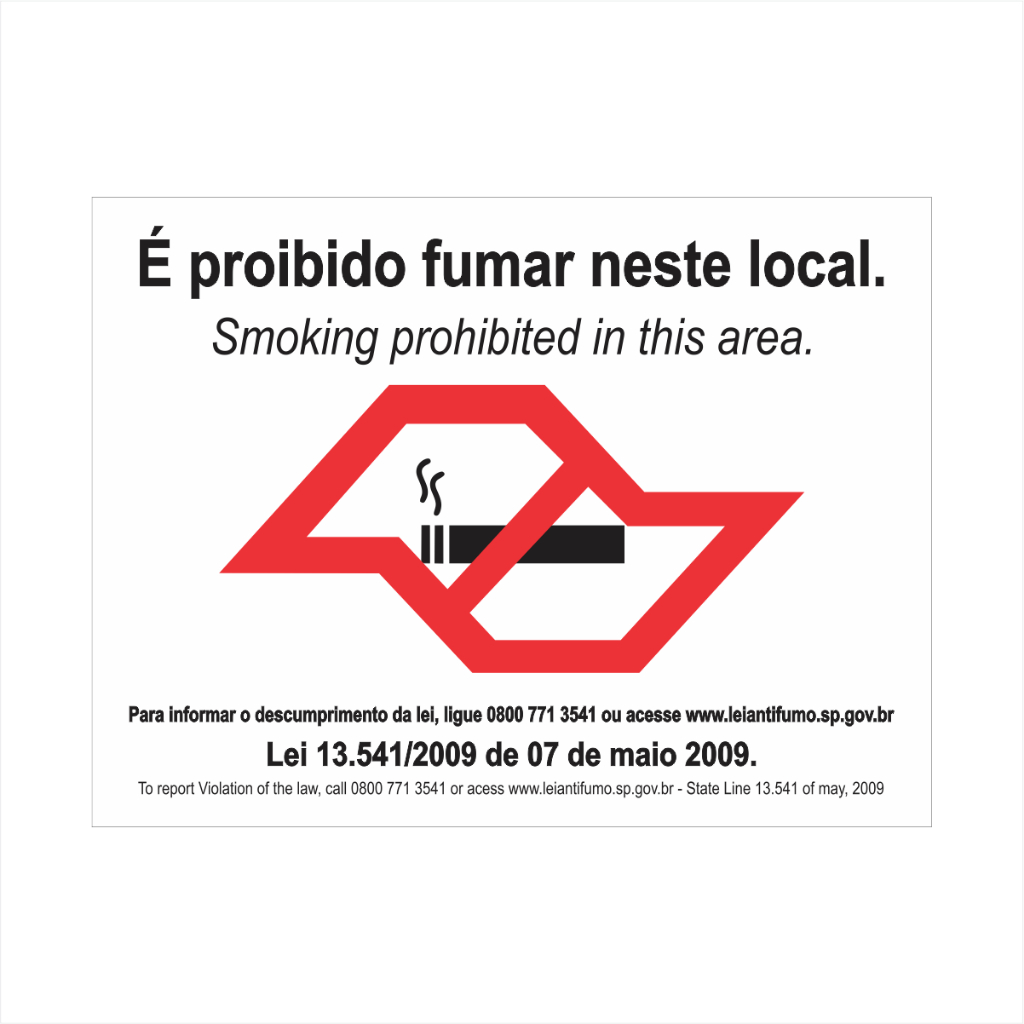 Placa É Proibido Fumar Neste Local Placa 30x20cm | Shopee Brasil