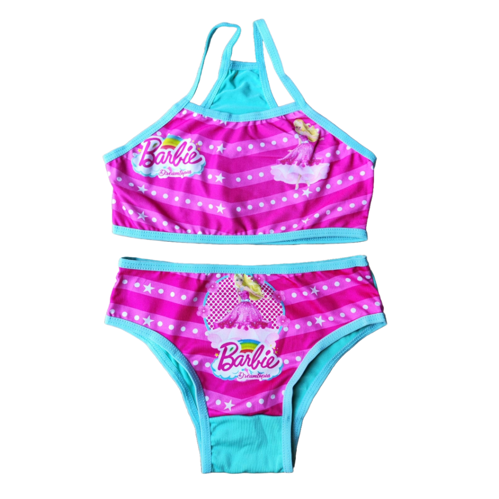 Conjunto Biquíni Infantil Moda Praia Sublimado Calcinha E Top Escorrega O Preço