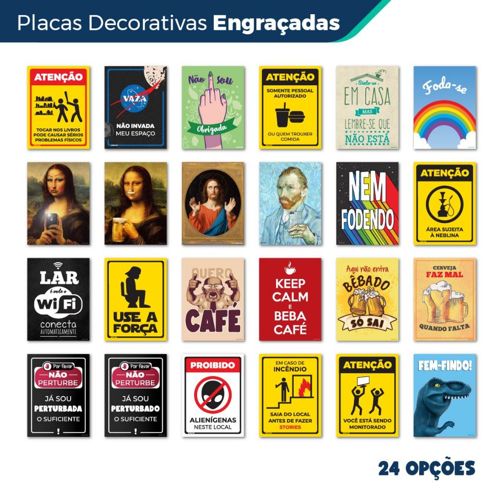 Placa Decorativa 24 Opções Placas Decorativas Parede Quarto Geek ...
