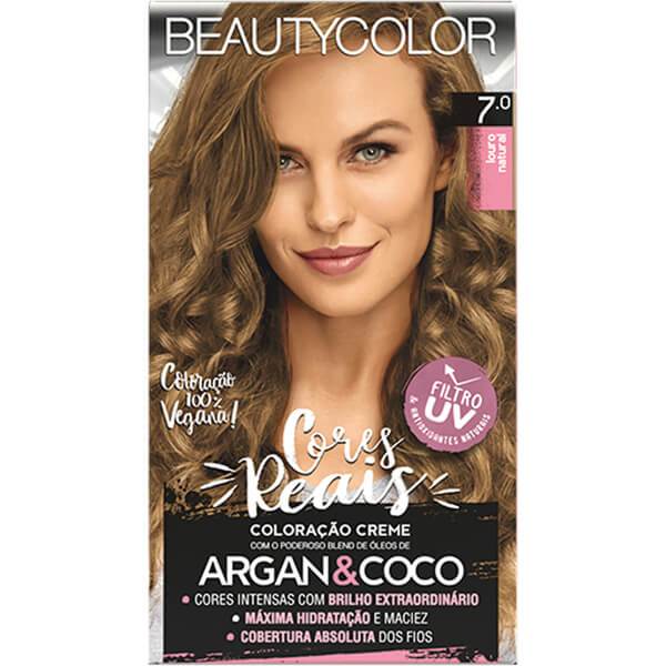 TINTA BEAUTY COLOR KIT 7.0 LOURO NATURAL | Shopee Brasil