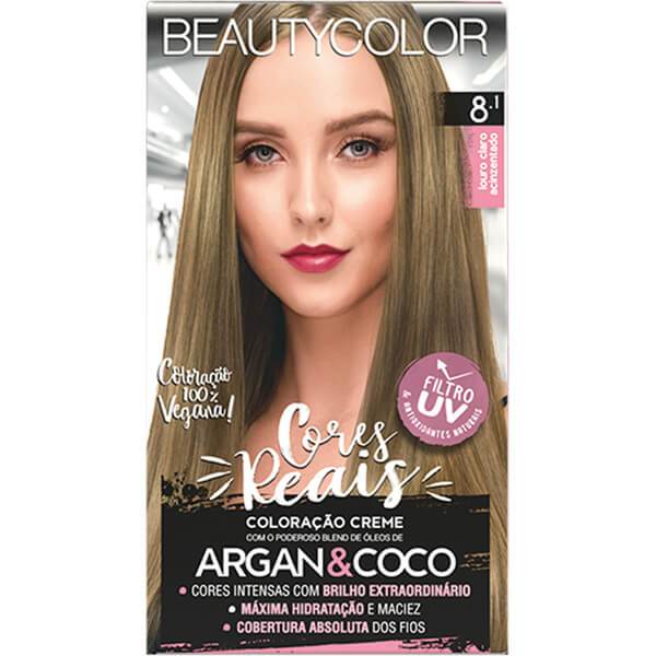 TINTA BEAUTY COLOR KIT 8.1 LOURO CL ACINZENTADO | Shopee Brasil