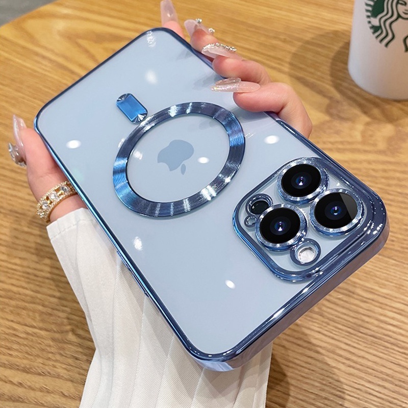 Capa Magnética Para 13/13 PRO/13 PRO MAX Com Borda Colorida Para ...