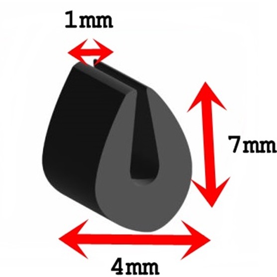 Borracha Debrum Proteção Perfil U Acabamento Geral 7mm 20 Metros ...