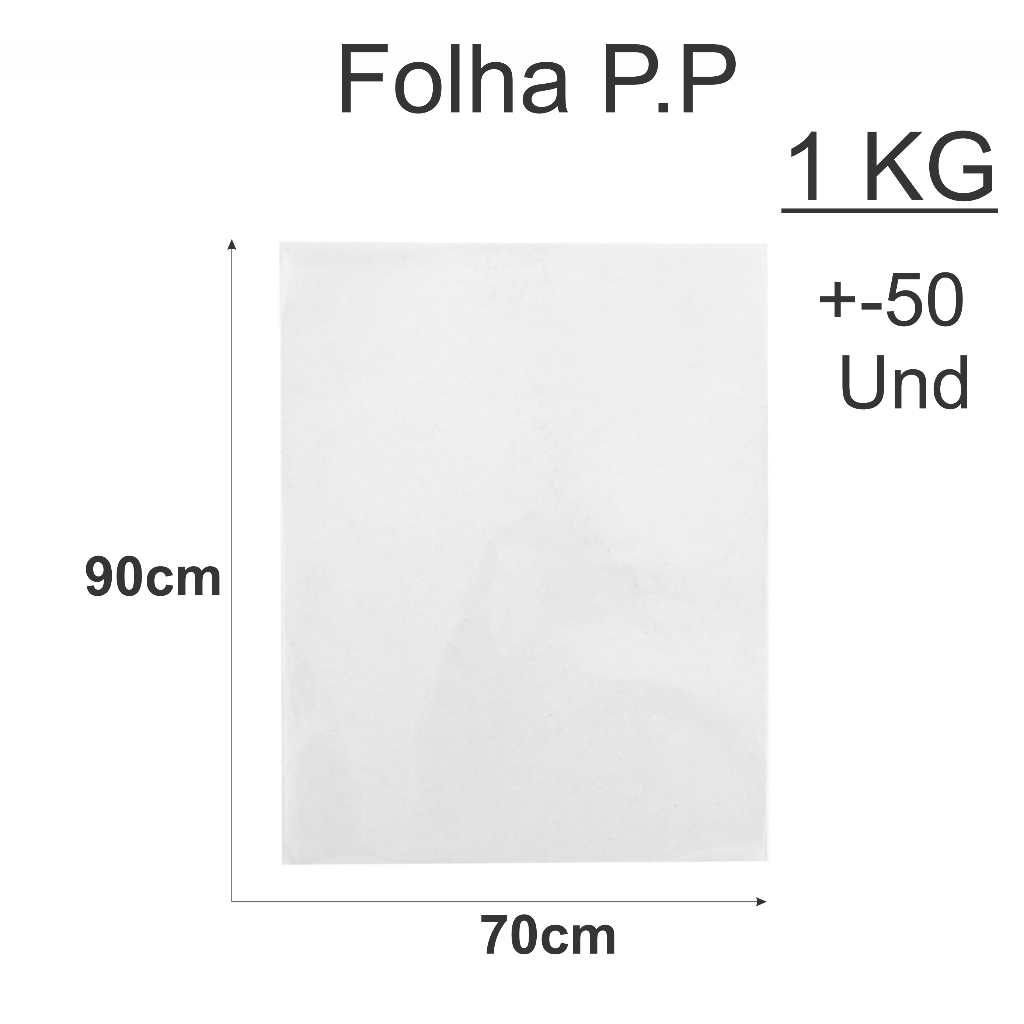 Folha Transparente 70x90 1 kg 50 und Polipropileno Tipo Papel Celofane ...