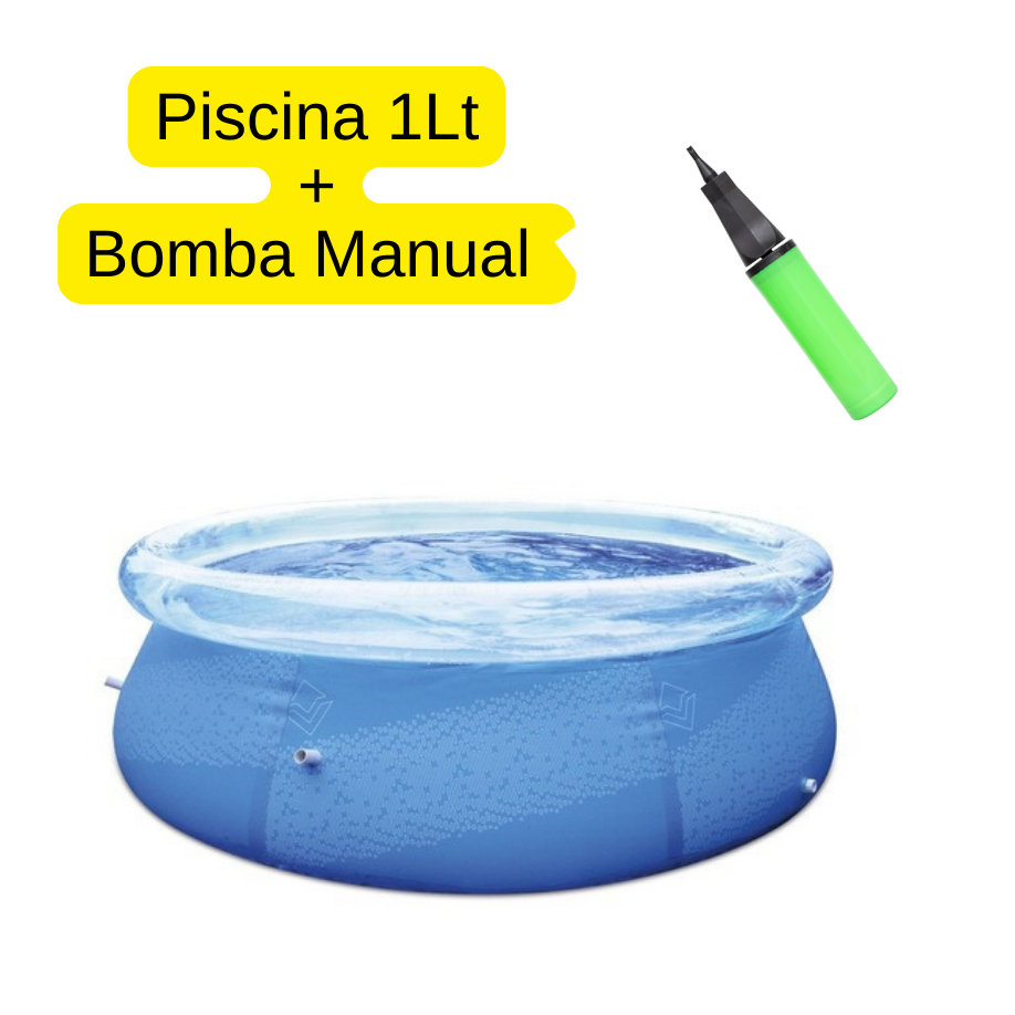 Kit Piscina Inflável 1000Lt Adulto + Bomba de Ar Manual Praia Verão ...