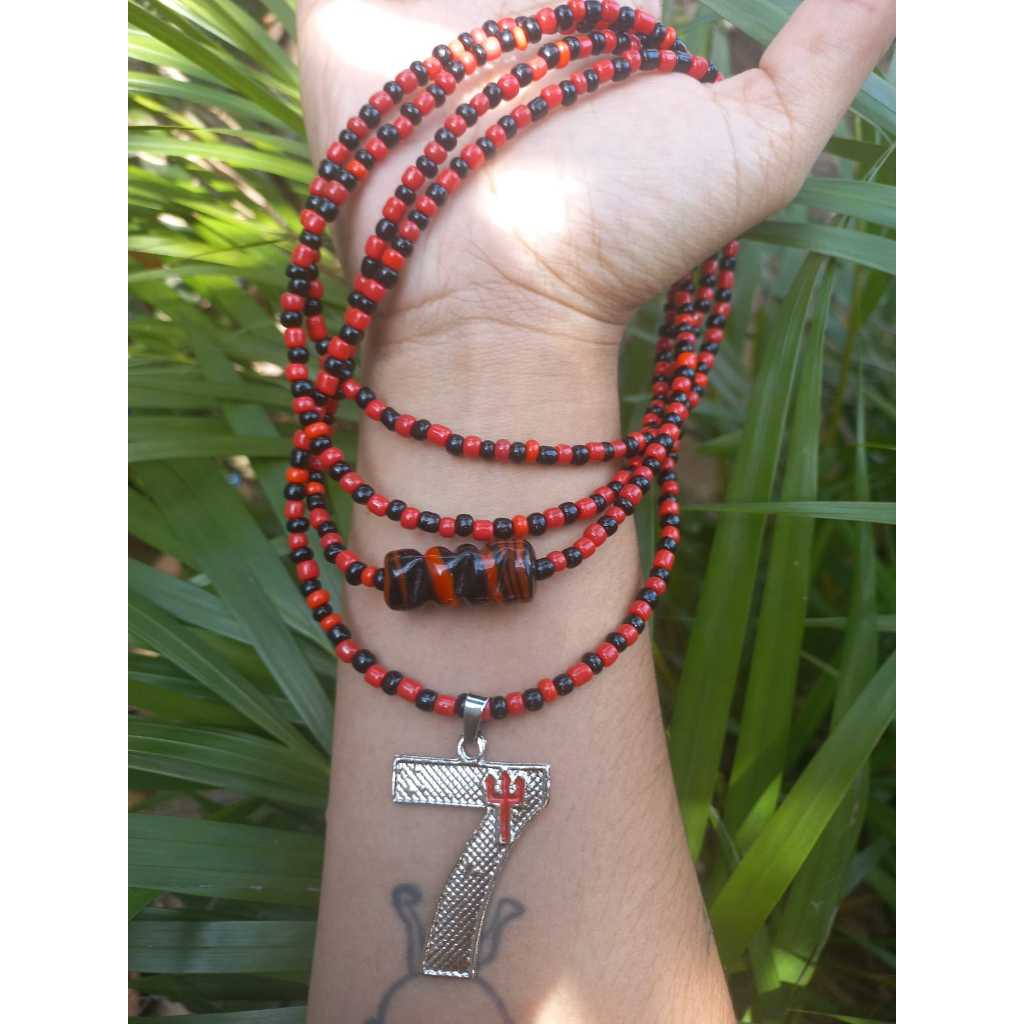 Guia Colar Fio de Conta de Exu 7 Encruzilhadas Umbanda Candomble ...