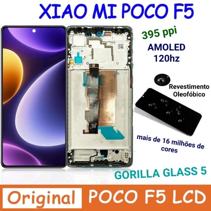 Tela Display Frontal Poco F5 Original Xiaomi Touch Lcd C/aro | Shopee Brasil