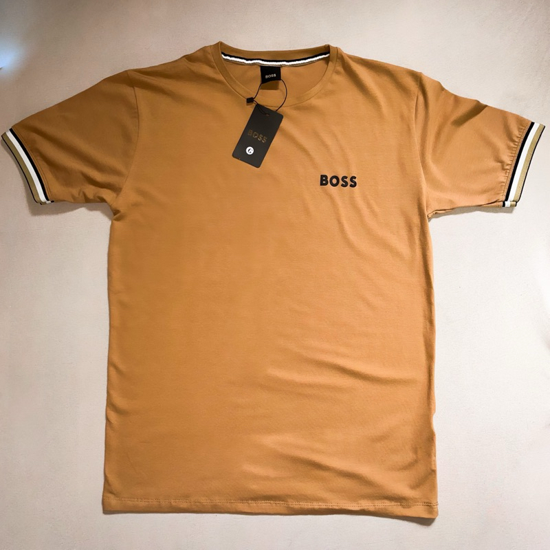 Camiseta Hugo Boss Bege | Shopee Brasil