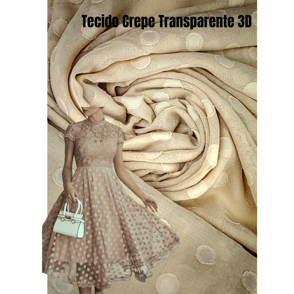 Tecido Crepe Transparente 3D | Shopee Brasil