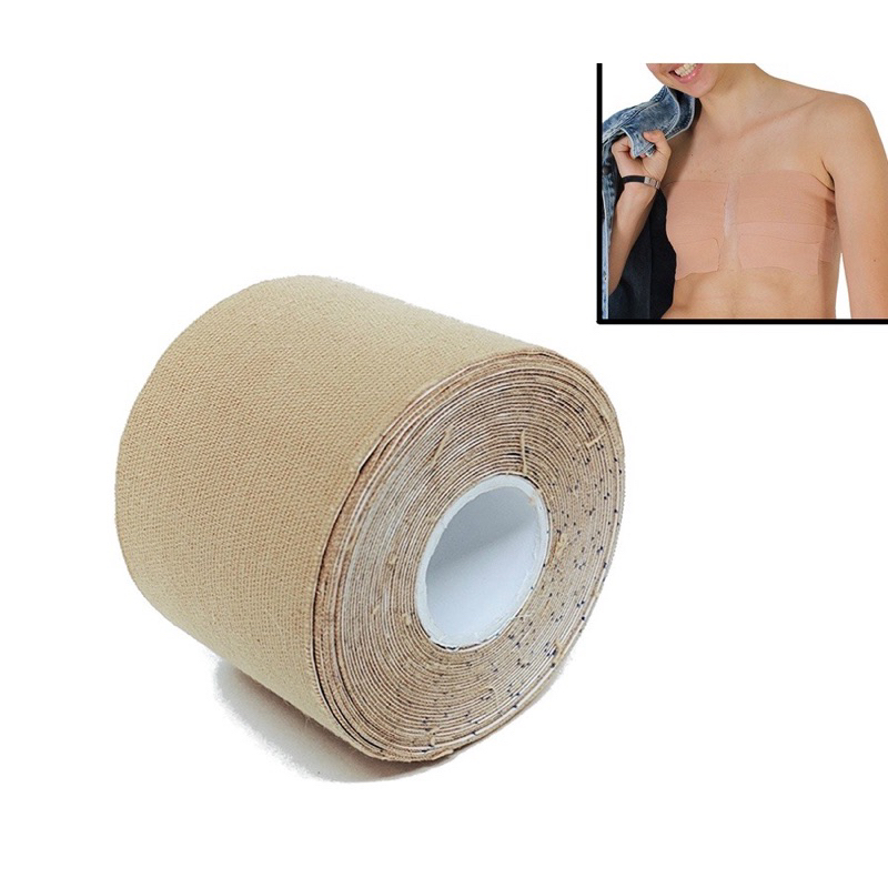 Tape Trans - Binder Adesivo - Bege - 5cm x 5m - Fita Reduz Volume Peito - FTM - Homem Trans ...