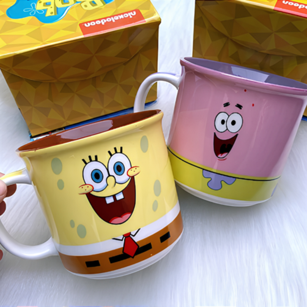 Kit Com 2 Canecas Para Presente Café Chá Amigo Secreto Bob Esponja E Patrick Estrela Shopee Brasil