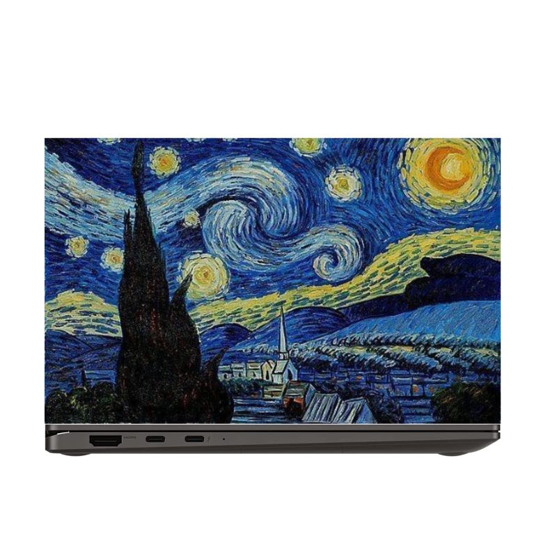 Adesivo decorativo para notebook pintura noite estrelada Van Gogh ...