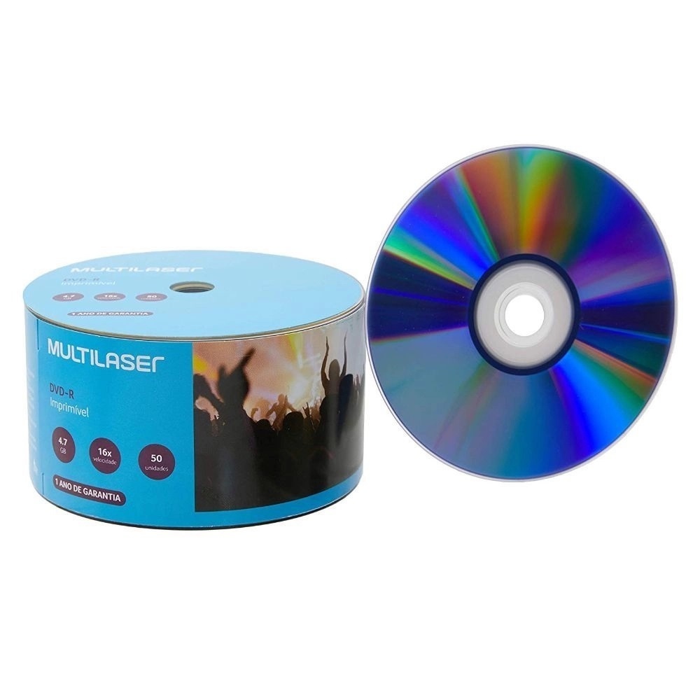 50 dvd-r printable multileser 4.7GB 120 minutos 16X | Shopee Brasil