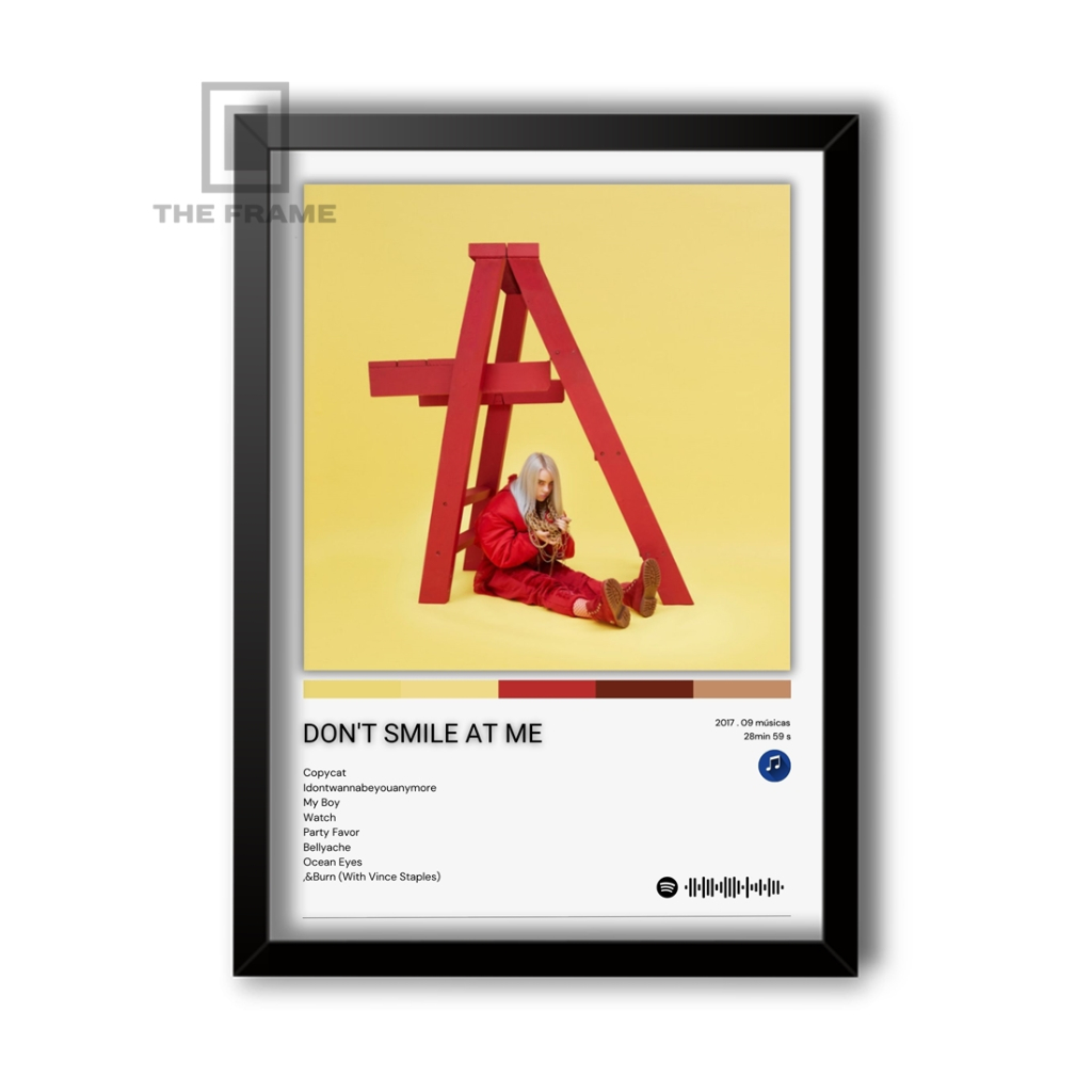 Quadro Decorativo Spotify Album Don't Smile at Me Billie Eilish ...