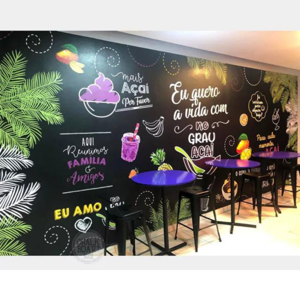 Papel de Parede Sorveteria Açaí Decoração Sorvete - Editamos a arte ao ...