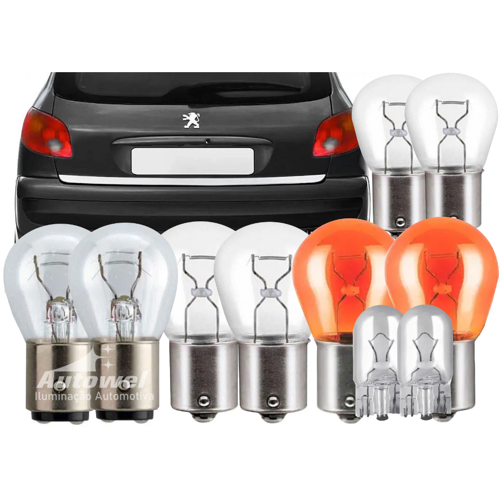Kit Lâmpadas Lanterna Traseira Peugeot 206 207 208 307 308 - Faz a Boa!