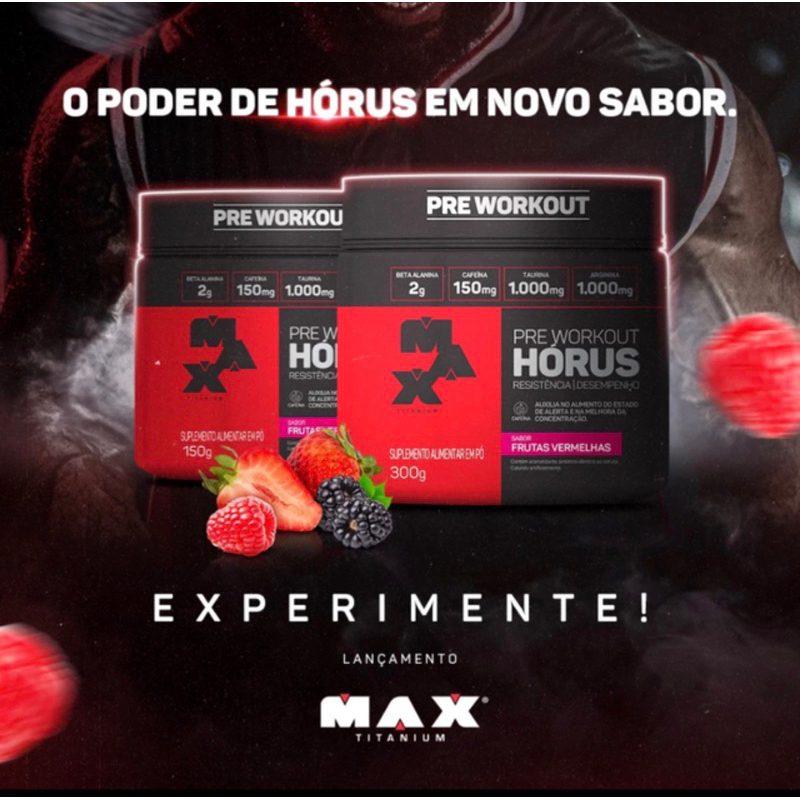 Horus Pré treino max titanium 300g | Shopee Brasil