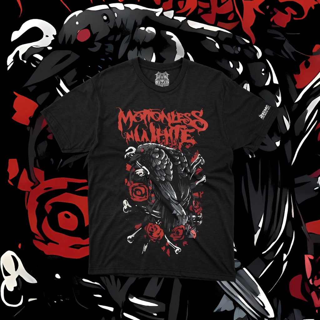 Camiseta Motionless in White - Crow and Roses | Shopee Brasil