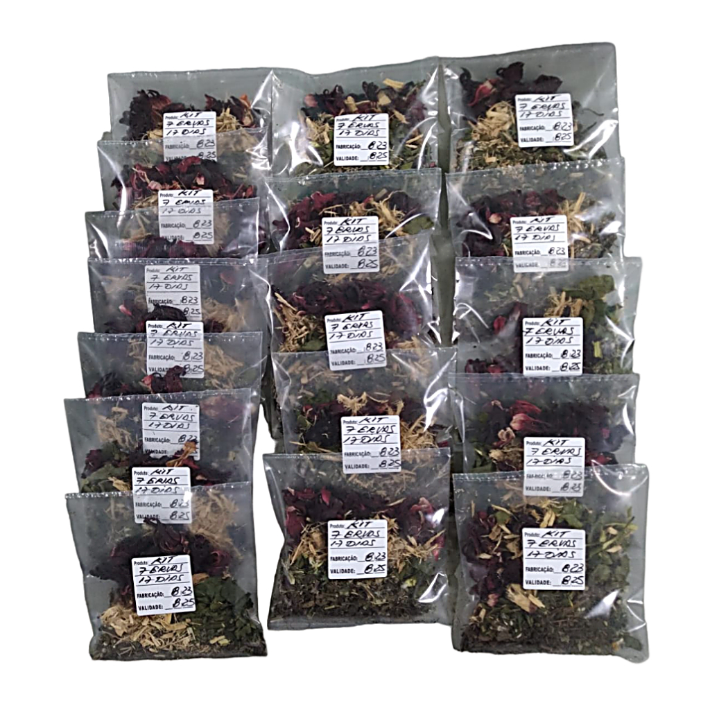 Chá Mix 7 Ervas para 17 dias Hibisco - Erva Java - Garcinia - Dente ...