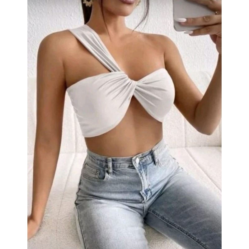 Cropped shein Cropped lua com bojo Cropped tendência top Cropped branco feminino | Shopee Brasil