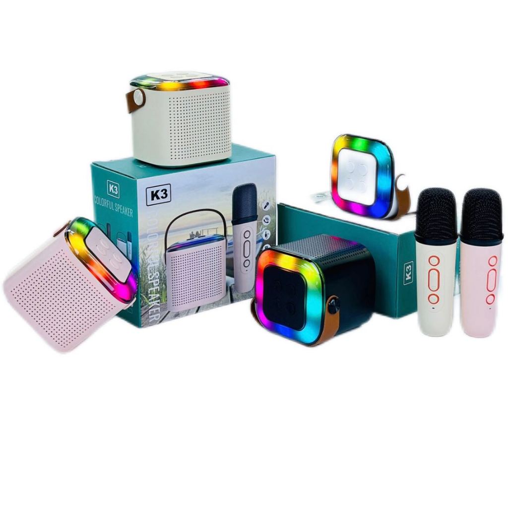 K12 K1 K3 Alto-falante Bluetooth Karaoke com Microfone, Luzes LED e Diversão para Toda a Família ...