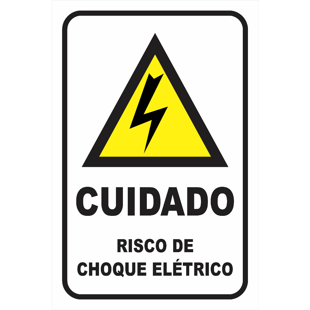 PLACA DE SINALIZAÇÃO RISCO DE CHOQUE ELETRICO AVISO PERIGO | Shopee Brasil