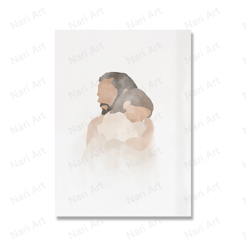 Quadro de Jesus Deus Abraço Christian Bíblia Religiosa Wall Art, Nordic ...