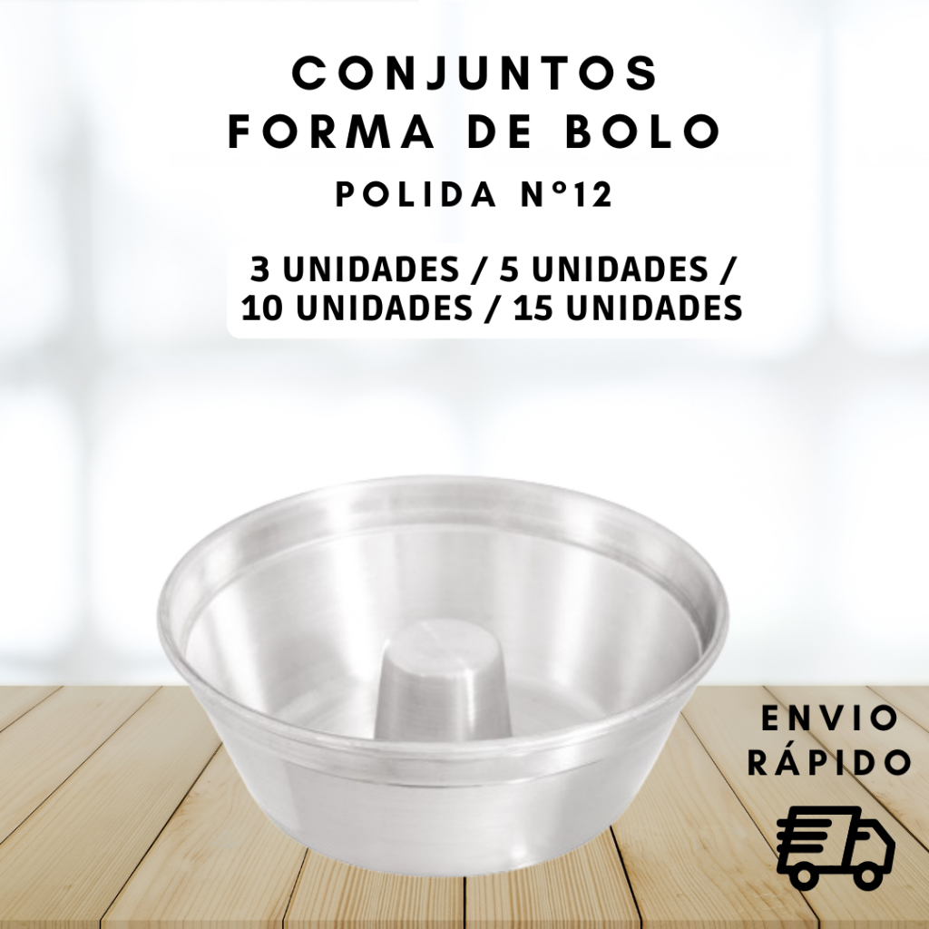 Conjunto kit mini forma de bolo n° 12 polida com furo no meio | Shopee ...