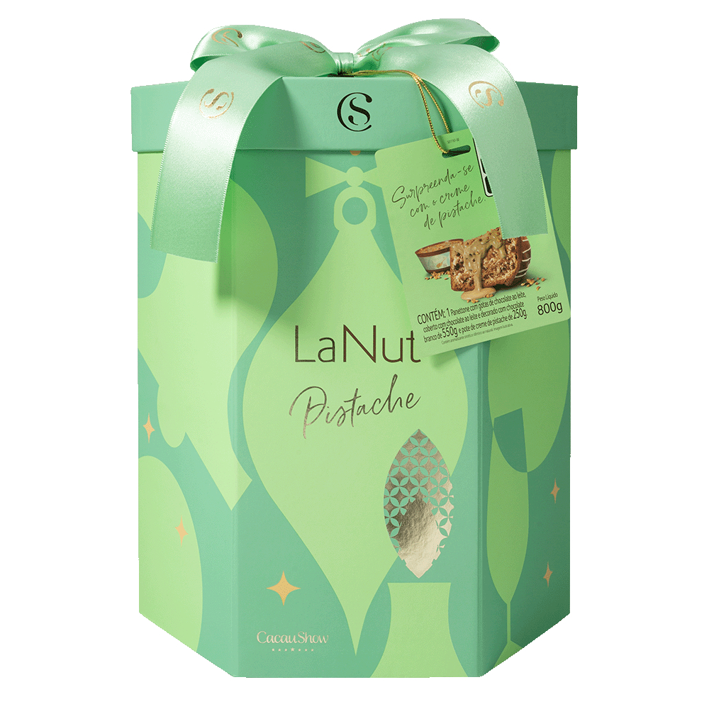 Panetone lanut fondue premium pistache 800g Cacau Show | Shopee Brasil