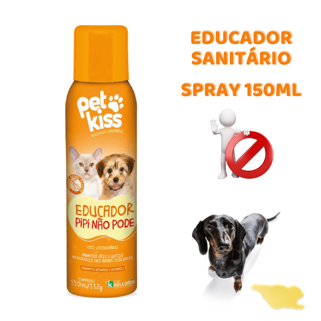 Educador Sanitário para Cães e Gatos Pipi Não Pode Spray Xixi - Pet Kiss 150ml | Shopee Brasil