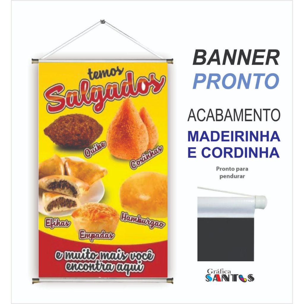 Banner pronto tema: (Salgados variados) - Ref (394) obs.nao ...